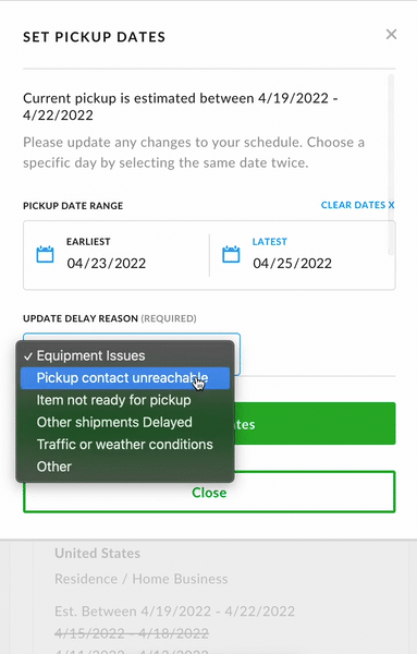 Updating Pickup and Delivery Schedules – Help Center